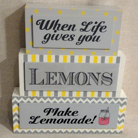 Hobby Lobby | Accents | When Life Gives You Lemons Make Lemonade Block ...